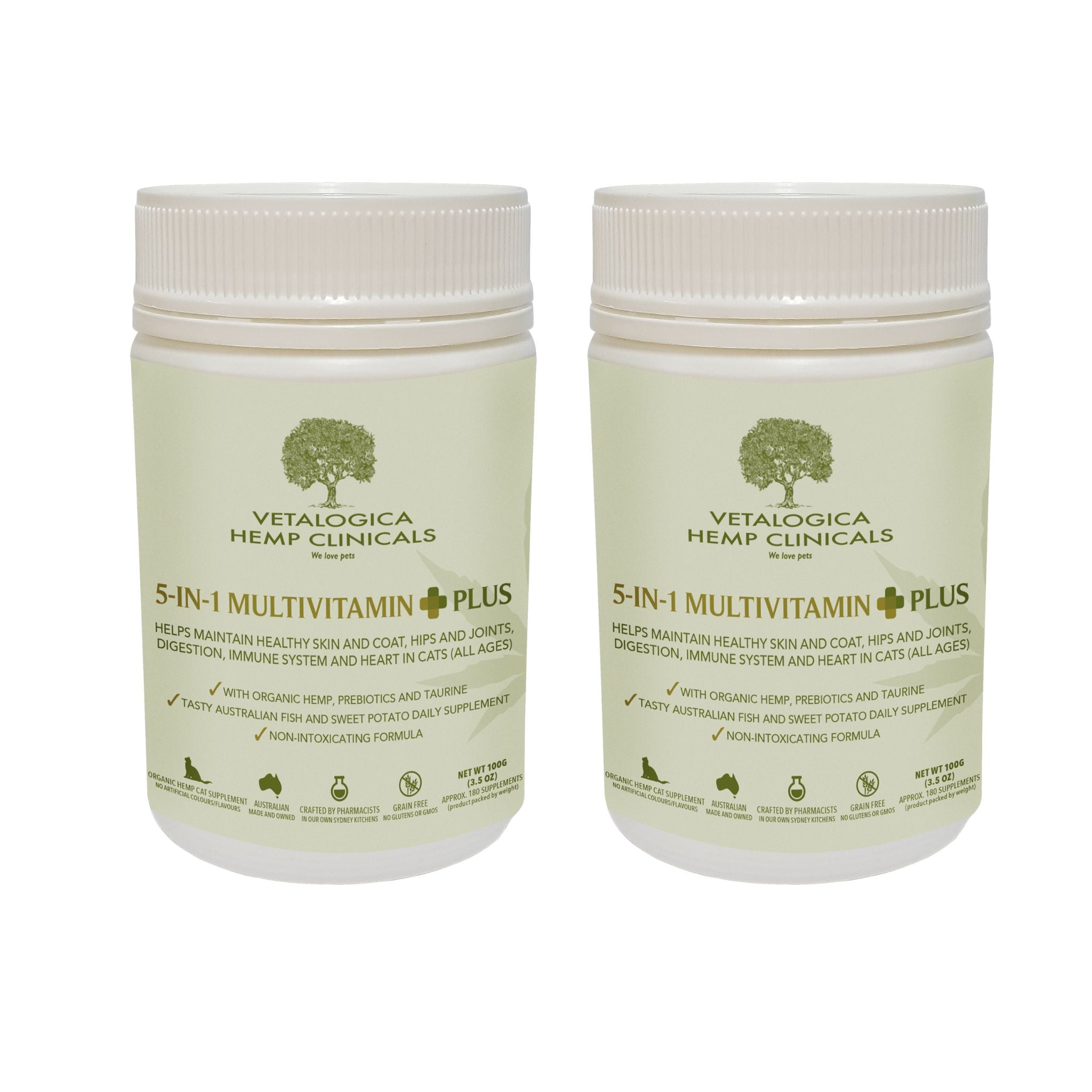 Bundle Pack of 2 x Vetalogica Hemp Clinicals 5-IN-1 Multivitamin Plus