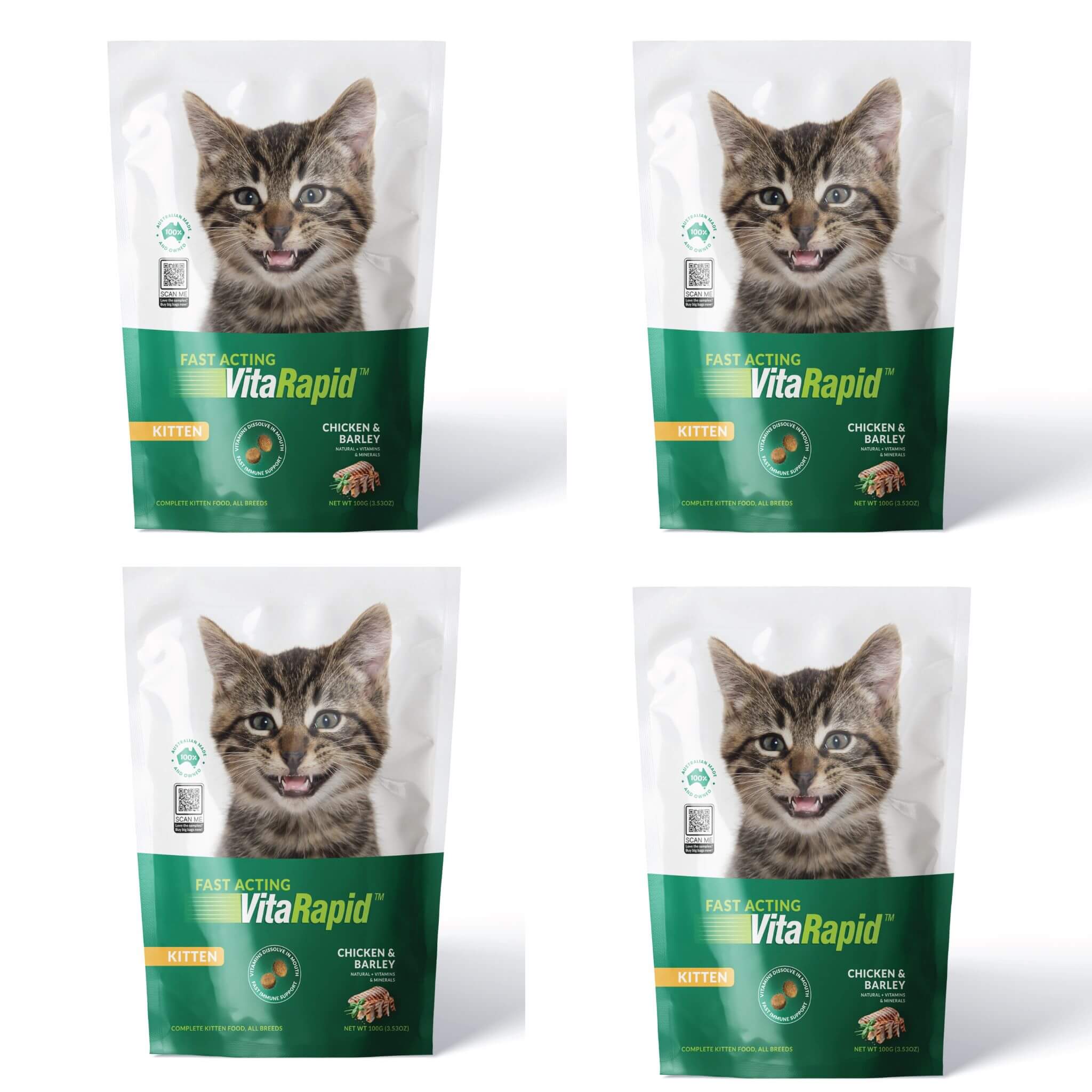 4 x 100g VitaRapid Science Kitten Food SAMPLES – Vetalogica